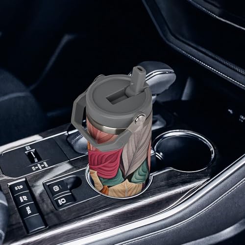 SYJTGDE Large Capacity Car Cup Multicolor Leaves Fashionable Upgrade Car Cup Advanced And Beautiful Travel Cup