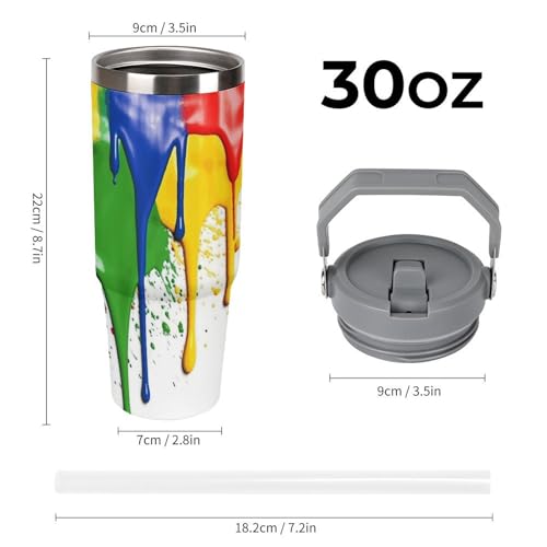 SYJTGDE Large Capacity Car Cup Paint Splatter Backdrop Fashionable Upgrade Car Cup Advanced And Beautiful Travel Cup