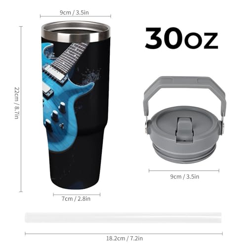 SYJTGDE Large Capacity Car Cup Blue Guitar Fashionable Upgrade Car Cup Advanced And Beautiful Travel Cup