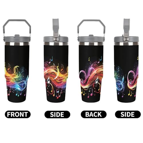 SYJTGDE Large Capacity Car Cup Rainbow Musical Note Melody Fashionable Upgrade Car Cup Advanced And Beautiful Travel Cup