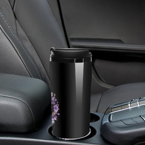 Squirrel Flower Circle Travel Coffee Mug Reusable Coffee Cup Tumbler with Lid for Outdoor 350ml