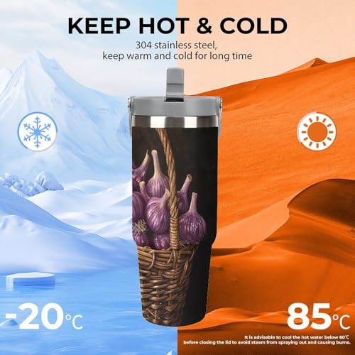 SYJTGDE Large Capacity Car Cup Garlic in Flower Basket Fashionable Upgrade Car Cup Advanced And Beautiful Travel Cup