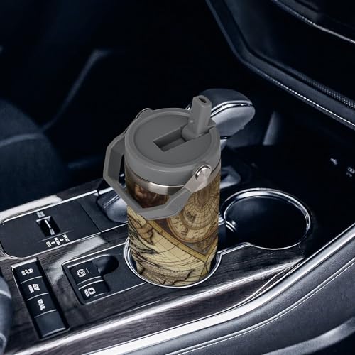 SYJTGDE Large Capacity Car Cup Ancient Map World Globe Fashionable Upgrade Car Cup Advanced And Beautiful Travel Cup
