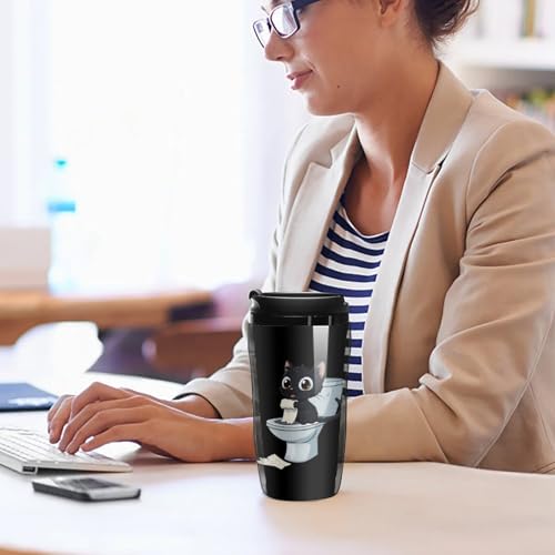 Cat Please Travel Coffee Mug Reusable Coffee Cup Tumbler with Lid for Outdoor 250ml