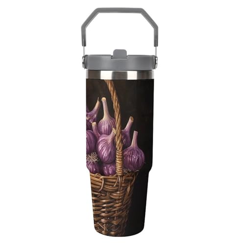 SYJTGDE Large Capacity Car Cup Garlic in Flower Basket Fashionable Upgrade Car Cup Advanced And Beautiful Travel Cup