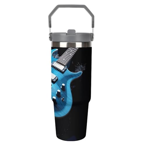 SYJTGDE Large Capacity Car Cup Blue Guitar Fashionable Upgrade Car Cup Advanced And Beautiful Travel Cup