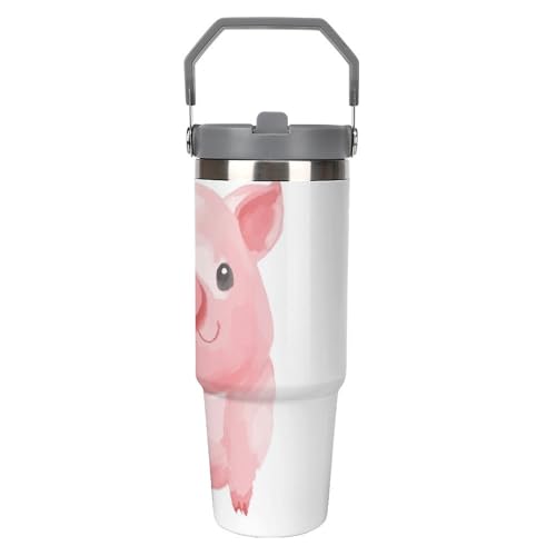 SYJTGDE Large Capacity Car Cup Lovely Pink Pig Fashionable Upgrade Car Cup Advanced And Beautiful Travel Cup