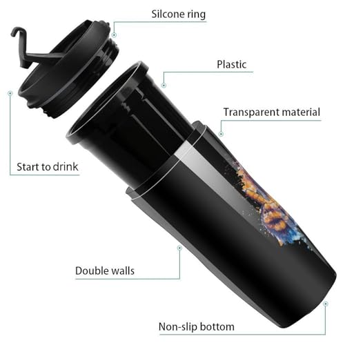 Peace Sign Bigfoot Sasquatch Travel Coffee Mug Reusable Coffee Cup Tumbler with Lid for Outdoor 350ml
