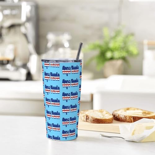 VKKOEWL Cape Verde Cape Verdean Flag Stainless Steel Insulated Tumbler 20 Oz Travel Water Bottle Coffee Mug Drink Cup With Lid Straw