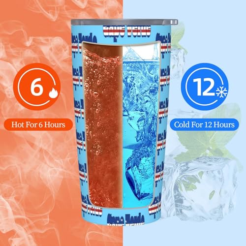 VKKOEWL Cape Verde Cape Verdean Flag Stainless Steel Insulated Tumbler 20 Oz Travel Water Bottle Coffee Mug Drink Cup With Lid Straw