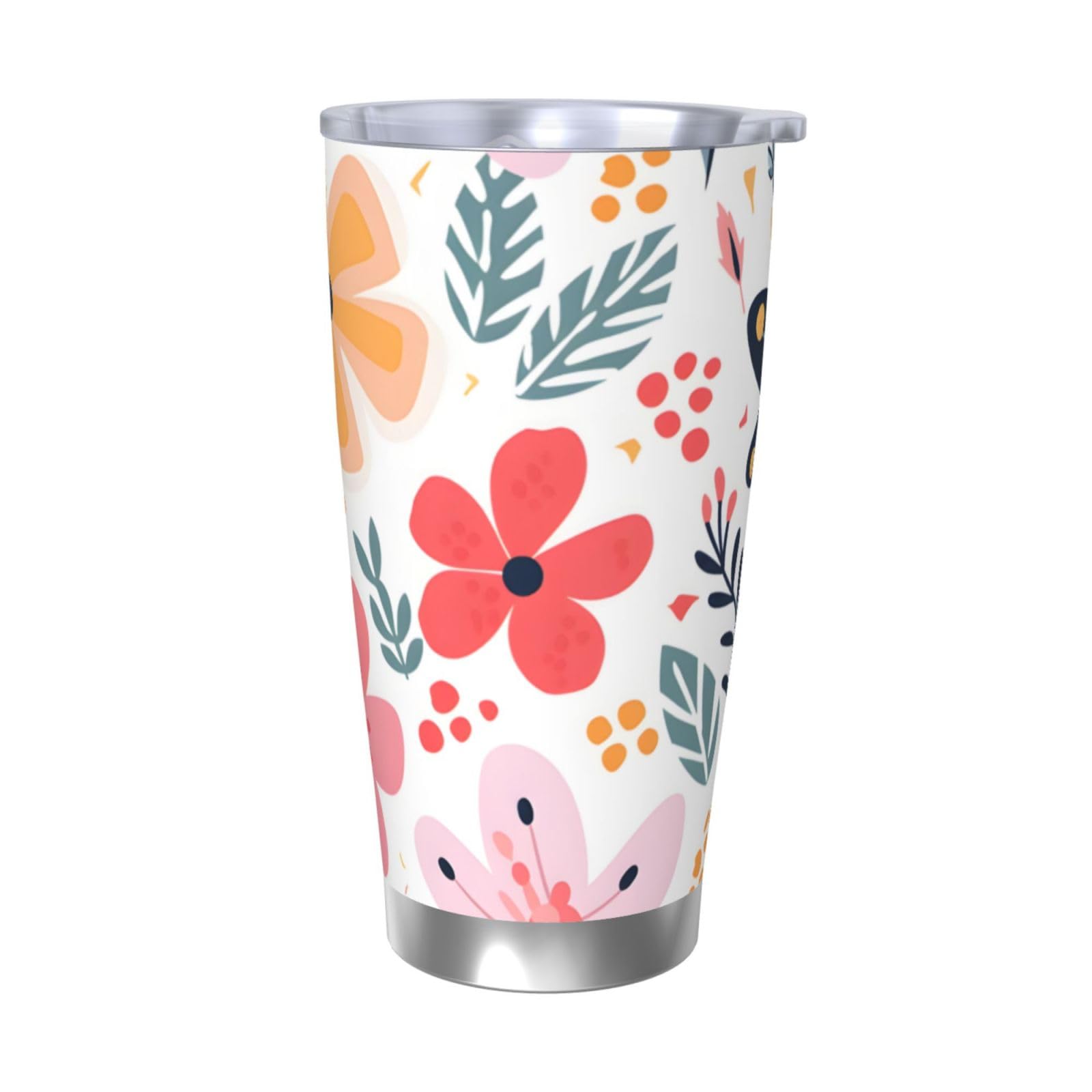 AYCZN Cute Daisy 20 OZ Tumbler Stainless Steel Travel Coffee Mug, Spring Flower Floral Insulated Water Bottle with Lid and 2 StrawsLeakproof Thermal Cup