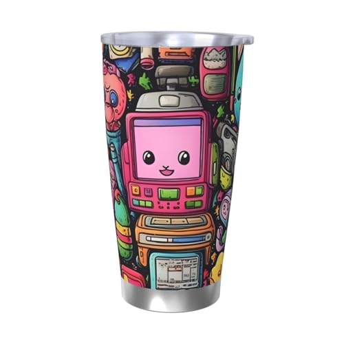 AYCZN Education Learning 20 OZ Tumbler Stainless Steel Travel Coffee Mug, Cartoon Science Insulated Water Bottle with Lid and 2 StrawsLeakproof Thermal Cup