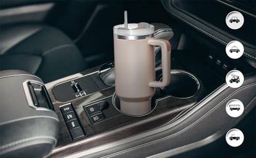 Nuvora H2.0 Tumbler with Handle and Straw 40 oz | Flowstate 3-Position Lid | Cup Holder Compatible for Travel | Insulated Stainless Steel Cup Cream