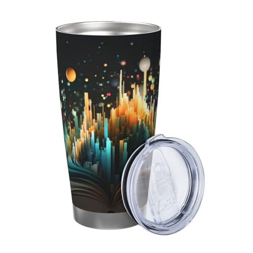 AYCZN Book 20 OZ Tumbler Stainless Steel Travel Coffee Mug, Education Learning Insulated Water Bottle with Lid and Straws Leakproof Thermal Cup