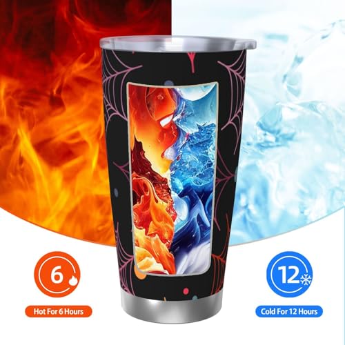 AYCZN Galaxy Cobweb 20 OZ Tumbler Stainless Steel Travel Coffee Mug, Halloween Spider Web Insulated Water Bottle with Lid and 2 StrawsLeakproof Thermal Cup