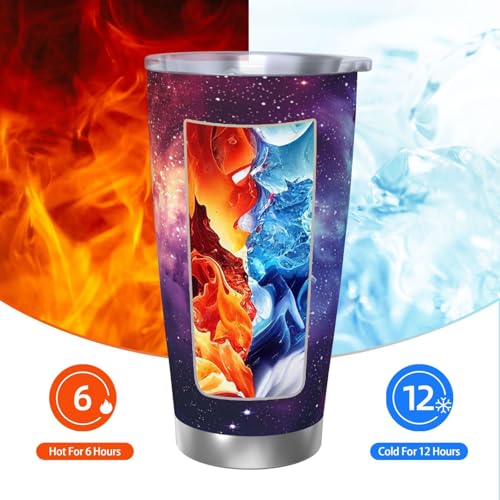 AYCZN Universe Nebula 20 OZ Tumbler Stainless Steel Travel Coffee Mug, Space Star Insulated Water Bottle with Lid and Straws Leakproof Thermal Cup