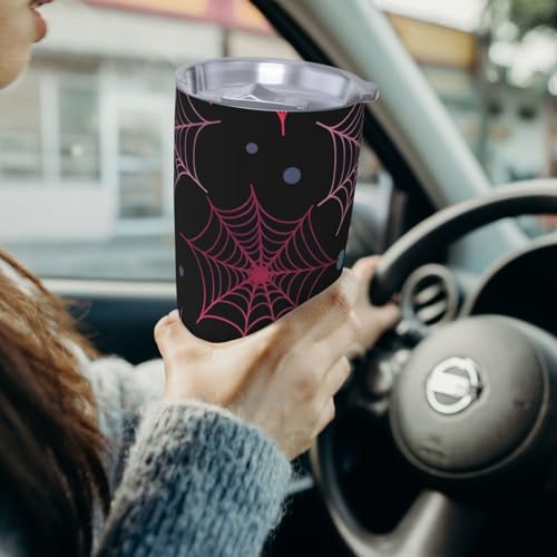 AYCZN Galaxy Cobweb 20 OZ Tumbler Stainless Steel Travel Coffee Mug, Halloween Spider Web Insulated Water Bottle with Lid and 2 StrawsLeakproof Thermal Cup