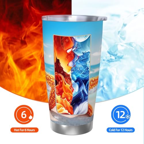 AYCZN Starfish 20 OZ Tumbler Stainless Steel Travel Coffee Mug, Ocean Beach Insulated Water Bottle with Lid Leakproof Thermal Cup