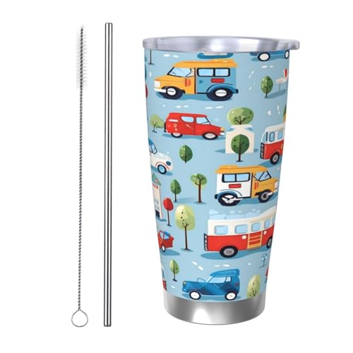 AYCZN Rescue Vehicles Cartoon 20 OZ Tumbler Stainless Steel Travel Coffee Mug, Cute Insulated Water Bottle with Lid Leakproof Thermal Cup