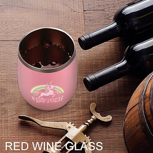Butch Funny Wine Tumbler 12 Oz Stainless Steel Insulated Mug Double Wall Water Cup with Lid