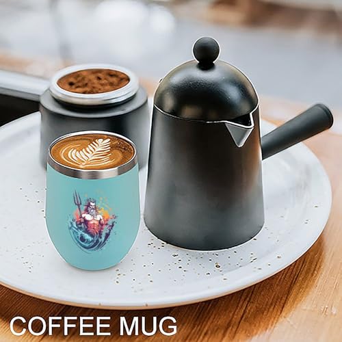 Watercolor Posei-Don Funny Wine Tumbler 12 Oz Stainless Steel Insulated Mug Double Wall Water Cup with Lid