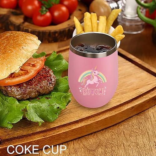 Butch Funny Wine Tumbler 12 Oz Stainless Steel Insulated Mug Double Wall Water Cup with Lid