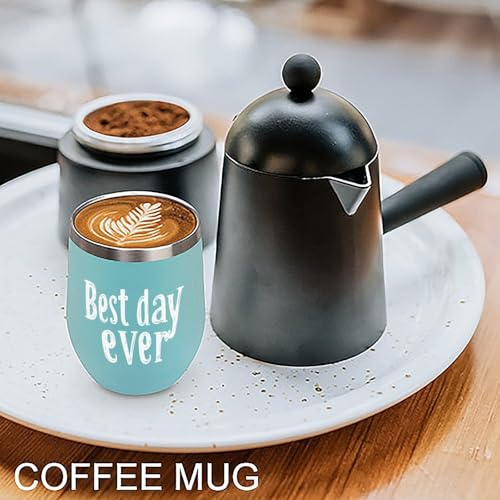 Best Day Ever Funny Wine Tumbler 12 Oz Stainless Steel Insulated Mug Double Wall Water Cup with Lid
