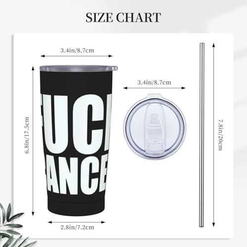 QIANGLAI Fuck-Cancer Stainless Steel Insulated Drinking Sport Cup Coffee Mug 20 Ounce with Lids and Straws