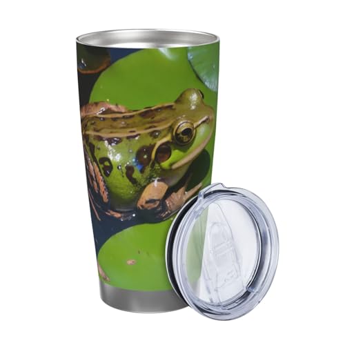 jshmgchw 3d Peace Tree Frog 20oz Tumbler, Car Cup With Lid And Straw, Spill-Proof, Stainless Steel Double Wall Vacuum Insulated Reusable Coffee Travel Mug, For Cold Drinks, Hot Beverage