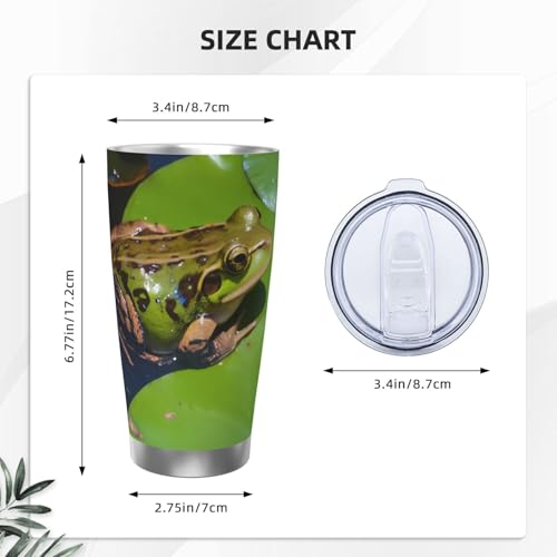 jshmgchw 3d Peace Tree Frog 20oz Tumbler, Car Cup With Lid And Straw, Spill-Proof, Stainless Steel Double Wall Vacuum Insulated Reusable Coffee Travel Mug, For Cold Drinks, Hot Beverage