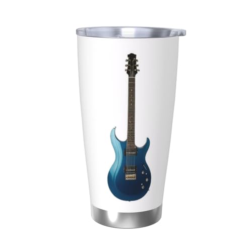 jshmgchw 3d Nice Guitar 20oz Tumbler, Car Cup With Lid And Straw, Spill-Proof, Stainless Steel Double Wall Vacuum Insulated Reusable Coffee Travel Mug, For Cold Drinks, Hot Beverage