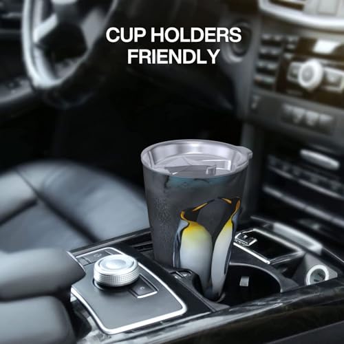 jshmgchw 3d Penguin 20oz Tumbler, Car Cup With Lid And Straw, Spill-Proof, Stainless Steel Double Wall Vacuum Insulated Reusable Coffee Travel Mug, For Cold Drinks, Hot Beverage