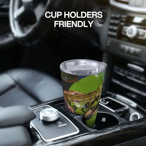 jshmgchw 3d Peace Tree Frog 20oz Tumbler, Car Cup With Lid And Straw, Spill-Proof, Stainless Steel Double Wall Vacuum Insulated Reusable Coffee Travel Mug, For Cold Drinks, Hot Beverage