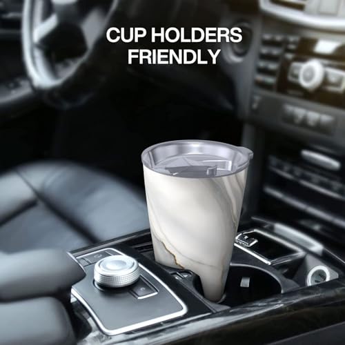 jshmgchw 3d Marble Texture 20oz Tumbler, Car Cup With Lid And Straw, Spill-Proof, Stainless Steel Double Wall Vacuum Insulated Reusable Coffee Travel Mug, For Cold Drinks, Hot Beverage