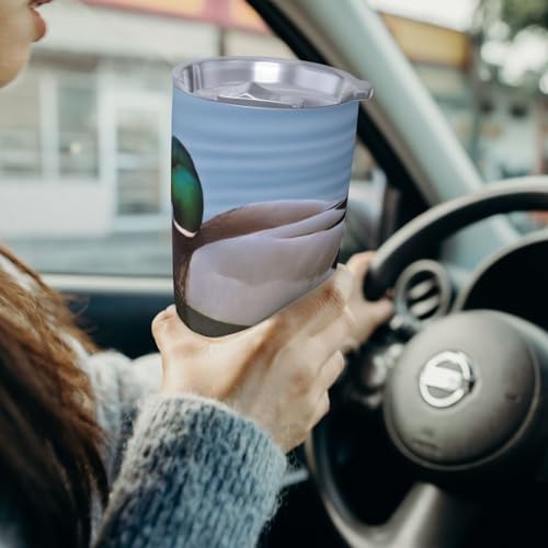 jshmgchw 3d Mallard Ducks 20oz Tumbler, Car Cup With Lid And Straw, Spill-Proof, Stainless Steel Double Wall Vacuum Insulated Reusable Coffee Travel Mug, For Cold Drinks, Hot Beverage