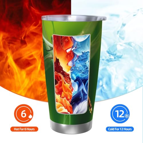 jshmgchw 3d Dragonfly Print 20oz Tumbler, Car Cup With Lid And Straw, Spill-Proof, Stainless Steel Double Wall Vacuum Insulated Reusable Coffee Travel Mug, For Cold Drinks, Hot Beverage