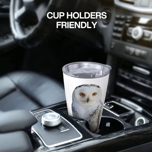 jshmgchw 3d Owl 20oz Tumbler, Car Cup With Lid And Straw, Spill-Proof, Stainless Steel Double Wall Vacuum Insulated Reusable Coffee Travel Mug, For Cold Drinks, Hot Beverage