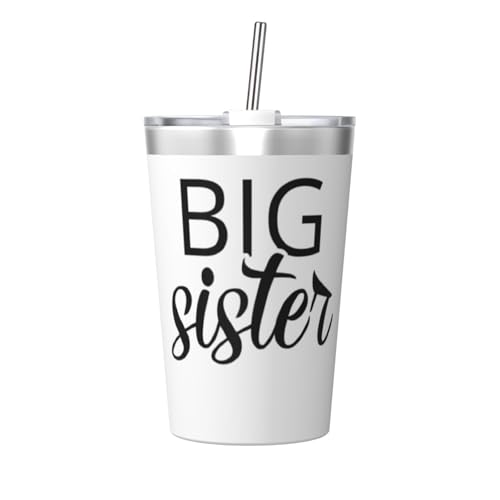 Big Sister Gifts For Girls Insulated Stainless-Steel Tumbler - 12oz Coffee Tumbler with Flip-Top Lid - Travel Coffee Mug - Vacuum-Tumblers Keep Hot & Cold - For Home Office-II