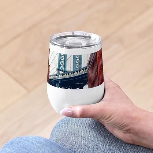CafePress George Washington Bridge Ne Insulated Wine Tumbler 12 oz