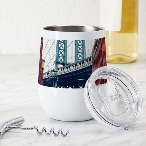 CafePress George Washington Bridge Ne Insulated Wine Tumbler 12 oz