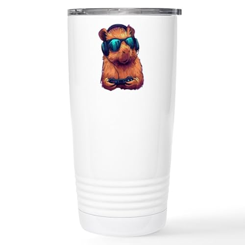 CafePress Funny Capybara Video Games 20 Oz Stainless Steel Travel Mug 20 oz. Insulated Stainless Steel Coffee Tumbler