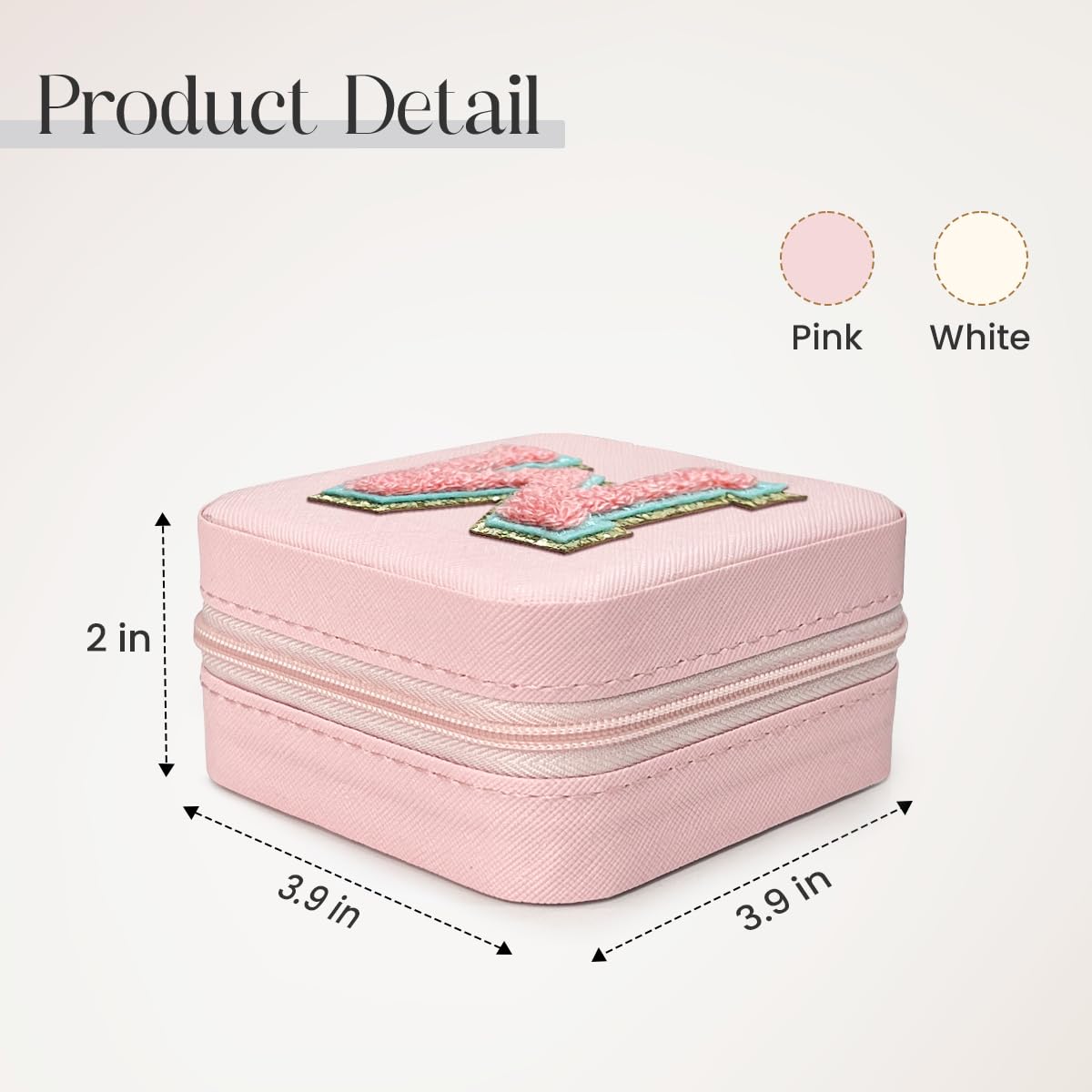 SANDJEST Stainless Steel Slider Tumbler With Handle 40oz & Jewelry Case with Initial W