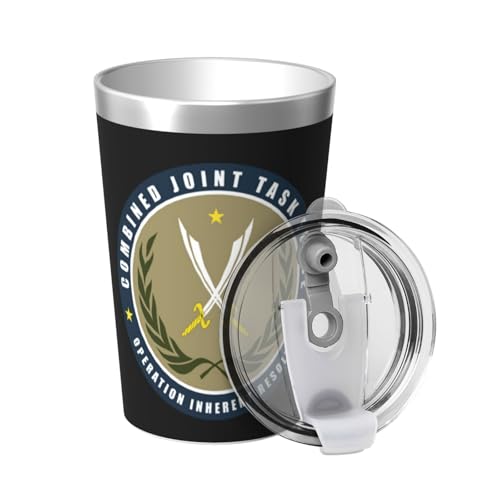 Joint Task Force Operation Inherent Resolve Insulated Stainless Steel Tumbler 12 Oz Thermos Come With Straw Leak-Proof Travel Mug Cup