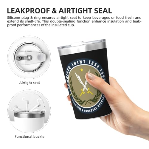 Joint Task Force Operation Inherent Resolve Insulated Stainless Steel Tumbler 12 Oz Thermos Come With Straw Leak-Proof Travel Mug Cup