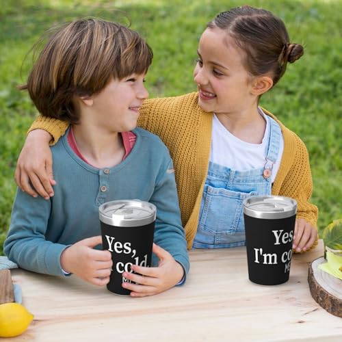 Yes I'M Cold Insulated Stainless Steel Tumbler 12 Oz Thermos Come With Straw Leak-Proof Travel Mug Cup