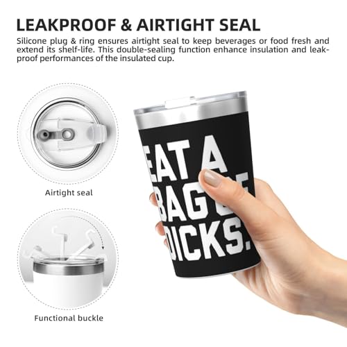 Eat A Bag Of Dicks Insulated Stainless Steel Tumbler 12 Oz Thermos Come With Straw Leak-Proof Travel Mug Cup