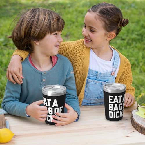 Eat A Bag Of Dicks Insulated Stainless Steel Tumbler 12 Oz Thermos Come With Straw Leak-Proof Travel Mug Cup