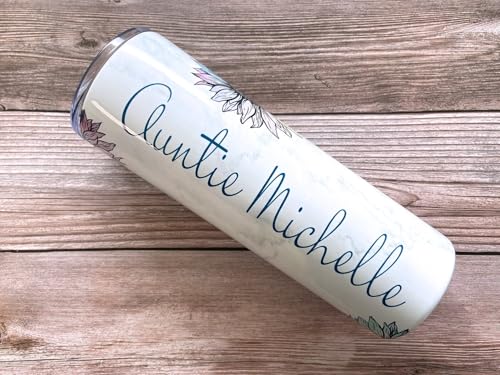 Auntie Tumbler, Double-Wall Vacuum Bottle Mug for Hot Cold Drinks, Stainless Steel Double Wall Insulated Cup With Lid And Straw, Best Aunt Cup, Aunt Gift from Niece (20 oz)