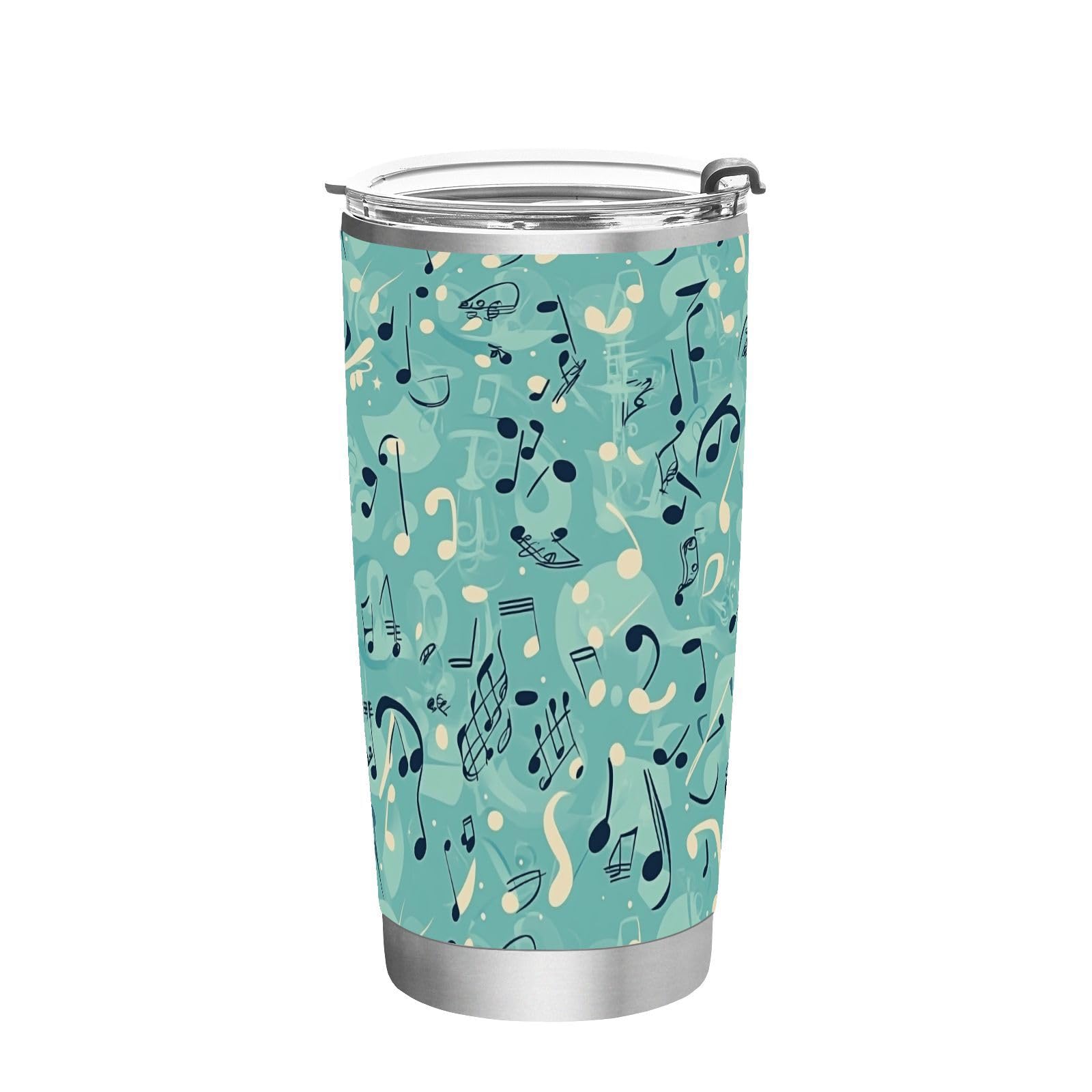 sanluoli Music Winter Blue Stainless Steel thermal cups with Lid and Straw travel mugs for Water, Iced Tea or Coffee portable tumblers with lids 20 OZ