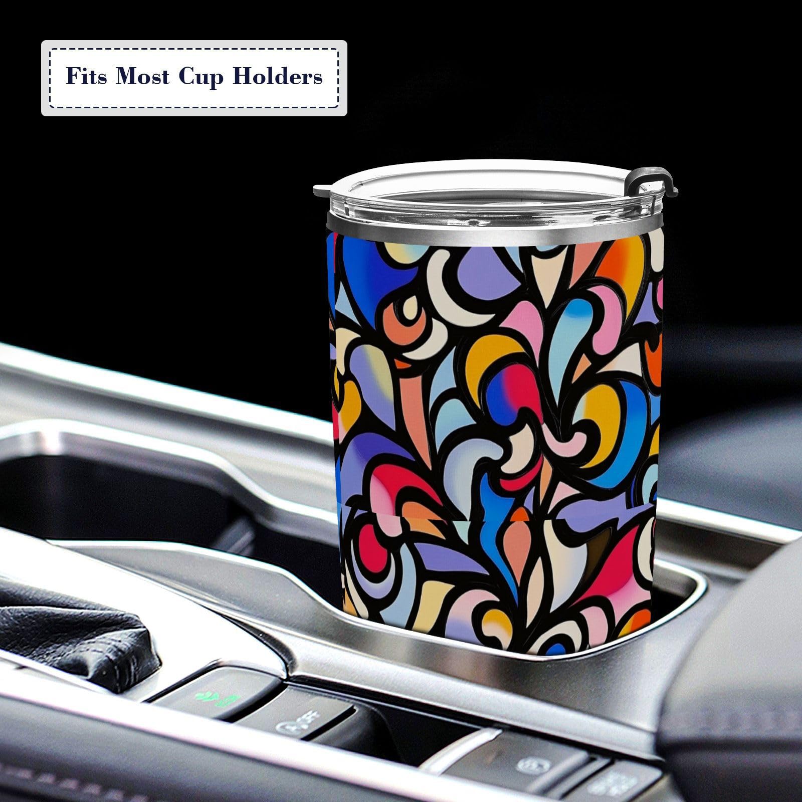 Colorful Baroque Pattern Stainless Steel drinking cups with lids with Straw Lid mug spill proof leak proof for outdoor simply insulated tumbler with lid 20 OZ